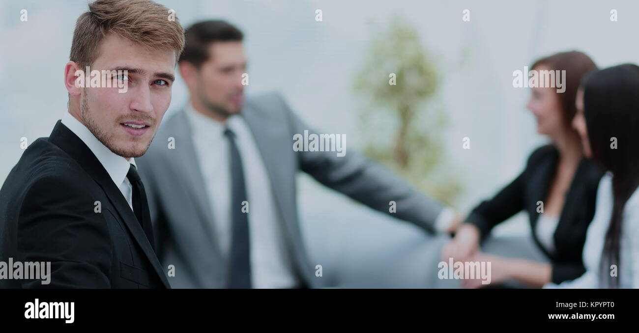 Business people working around table in modern office Stock Photo - Alamy