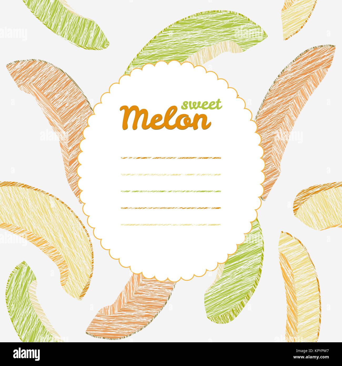 Pulp melon fruit fruit Stock Vector Images - Alamy