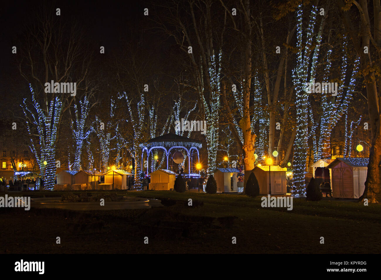 Zrinjevac park decorated by Christmas lights as part of Advent in ...
