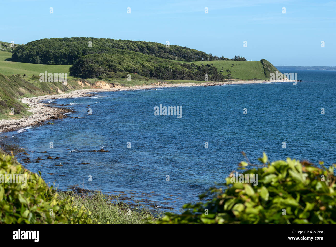 The southern coast of the tip of Røsnæs, Kalundborg, Denmark, the areas ...