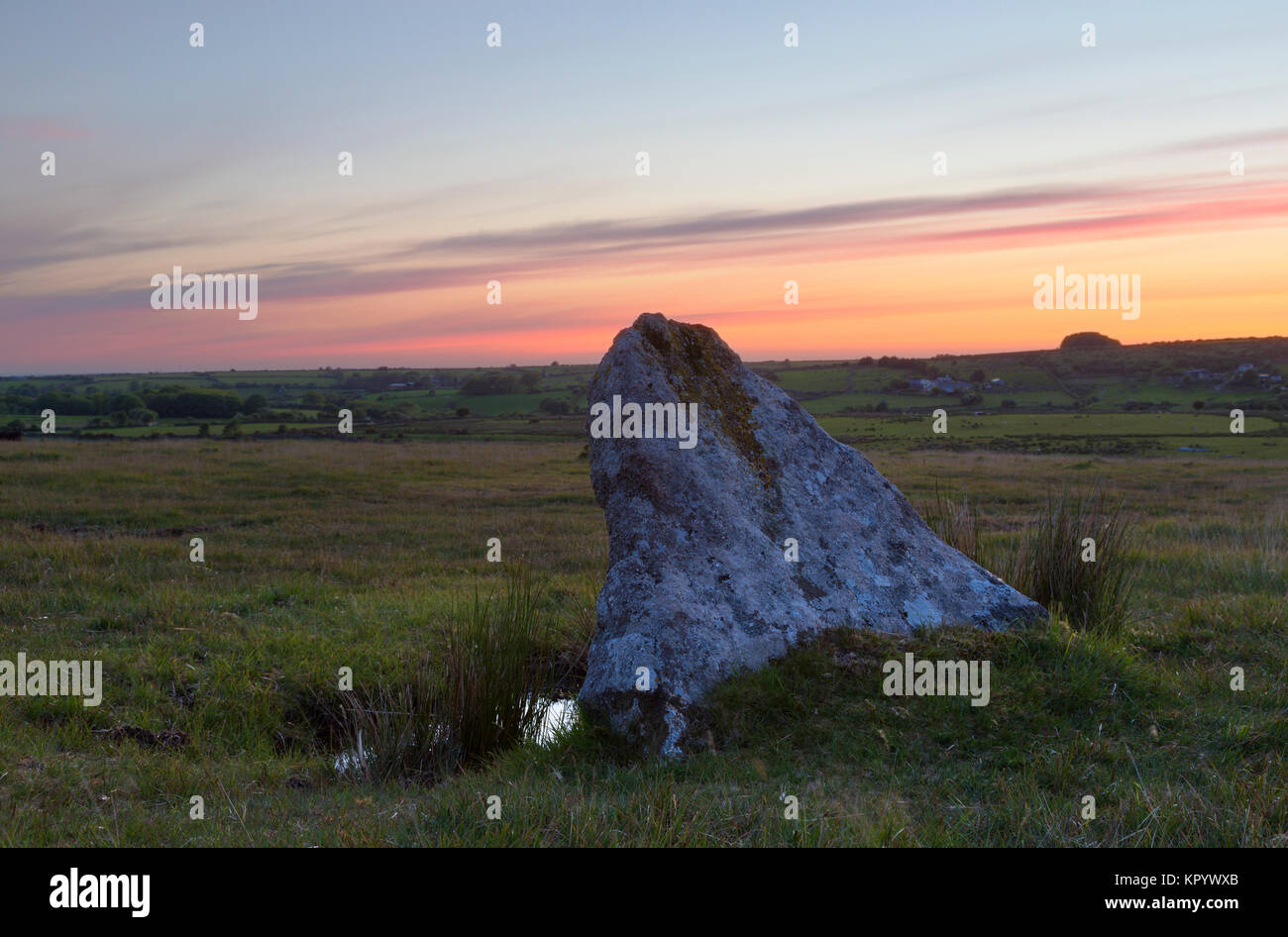 Stannon stone circle on Bodmin Mooor in North Cornwall Stock Photo - Alamy