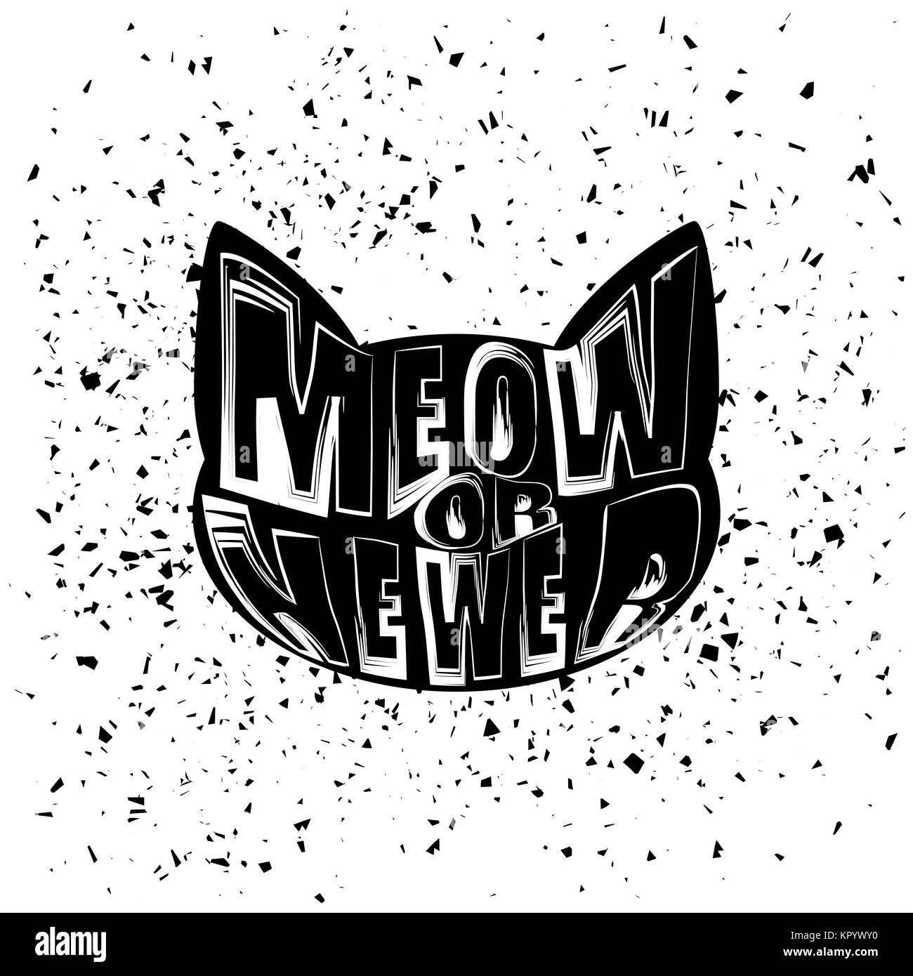 Typography Design of Print with Cat Silhouette Stock Vector Image & Art ...
