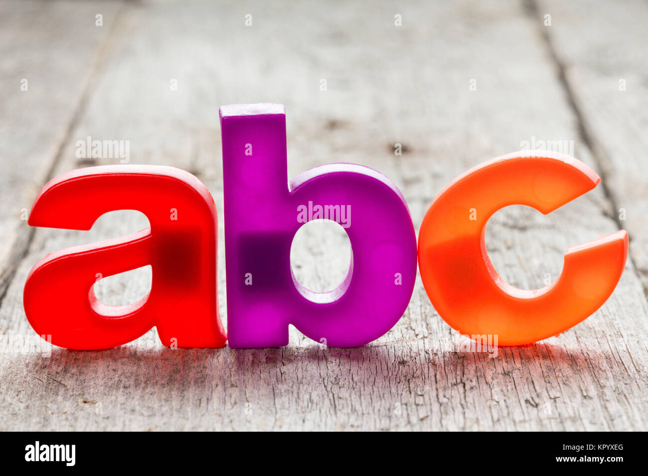 ABC spelling from plastic letters Stock Photo - Alamy