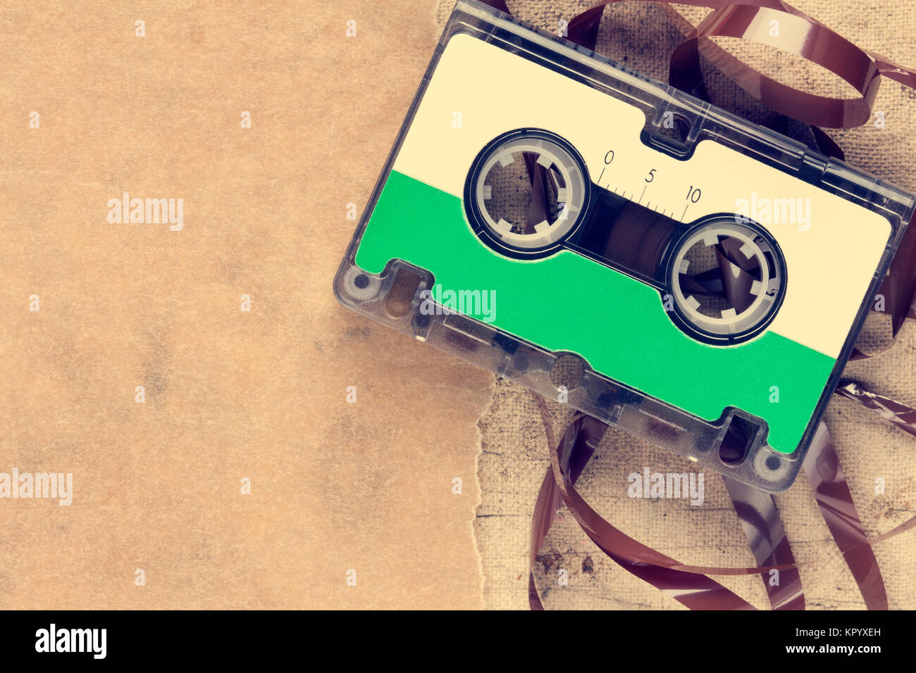 Audio cassette and paper piece Stock Photo - Alamy