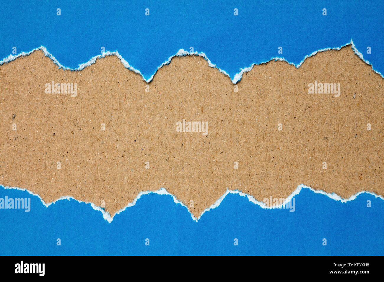 Torn blue paper with a cardboard Stock Photo - Alamy