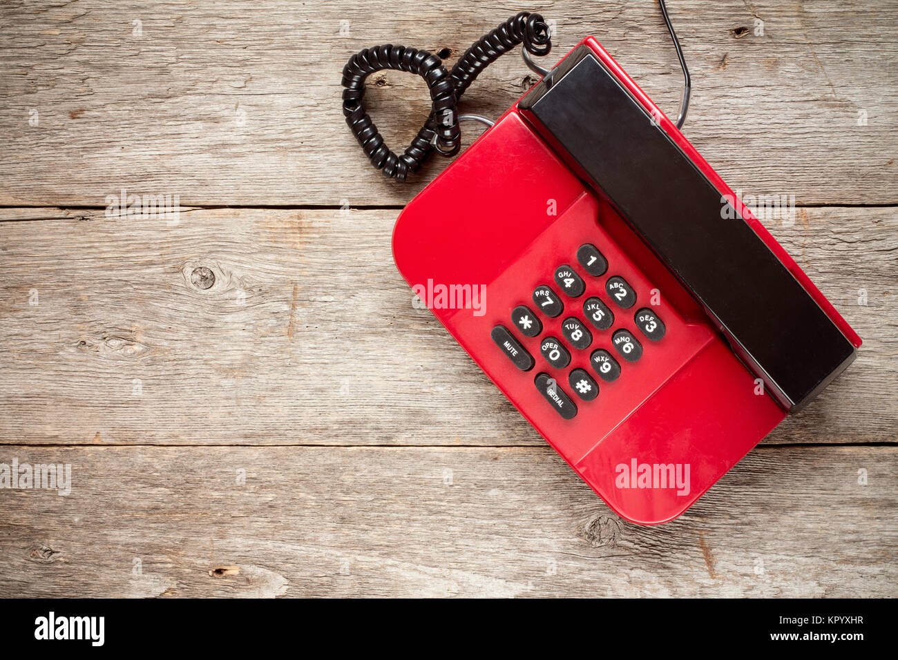 Vintage red telephone Stock Photo - Alamy