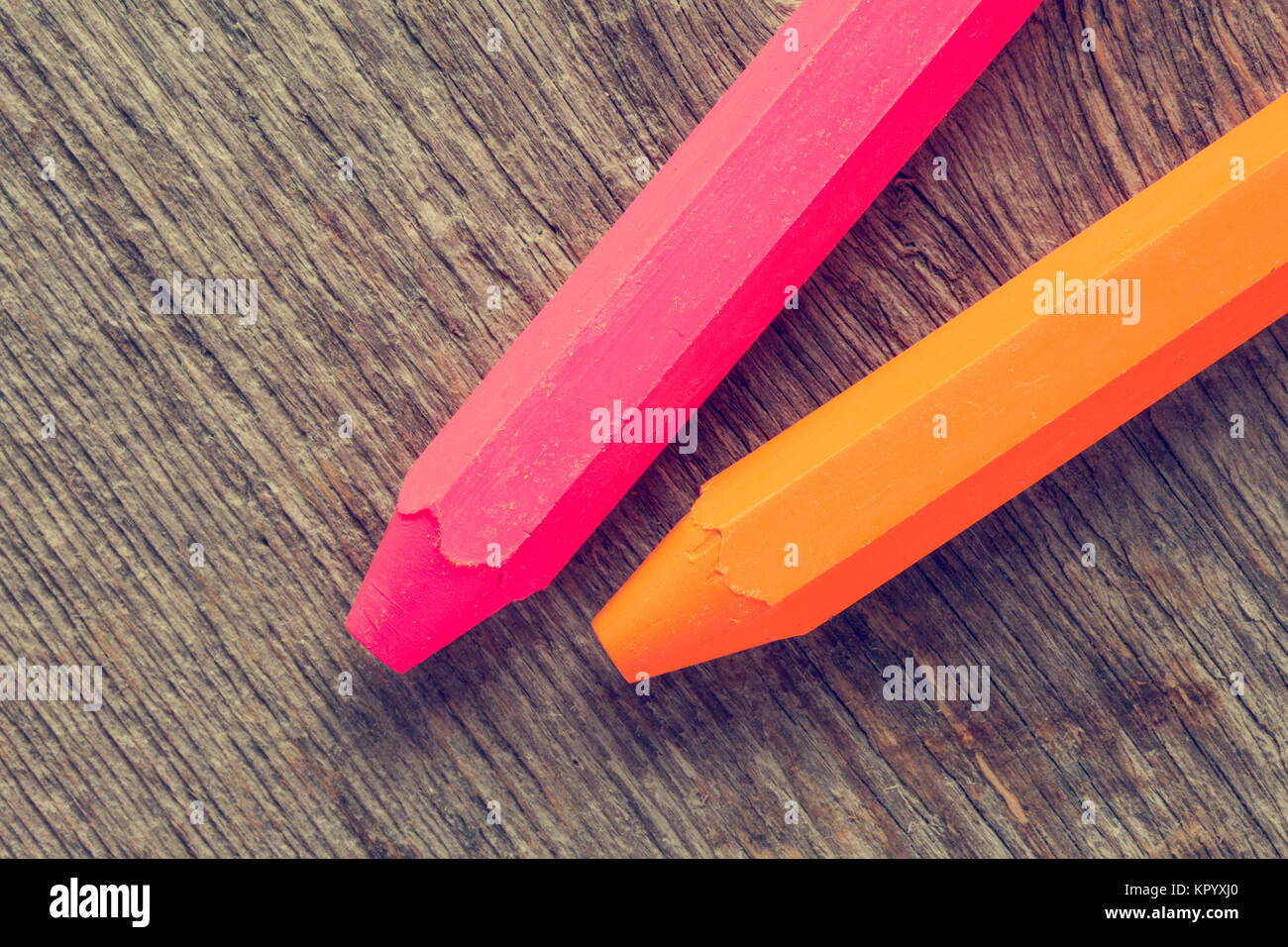 Two color crayons Stock Photo - Alamy