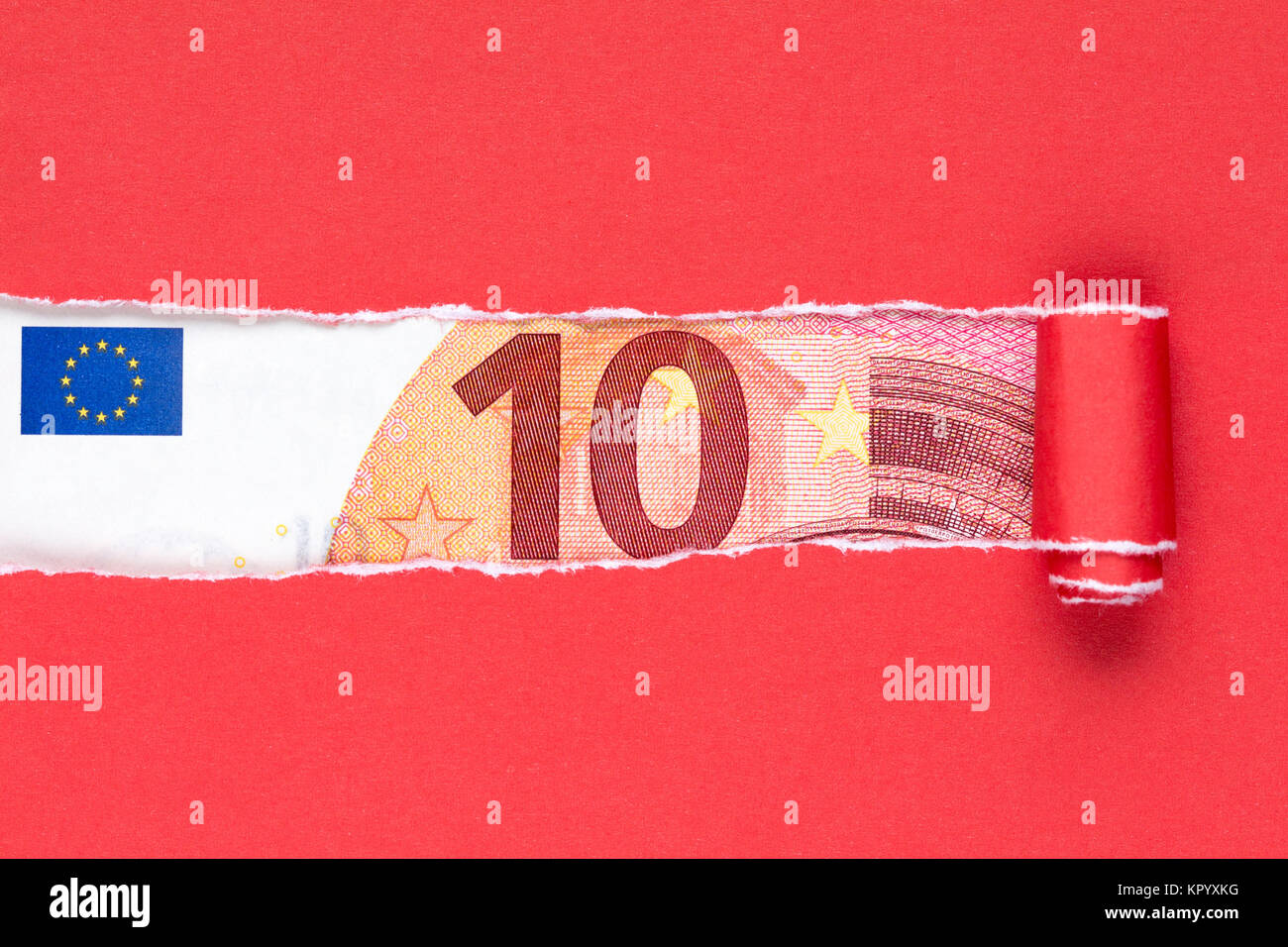 Euro currency in torn paper frame Stock Photo - Alamy
