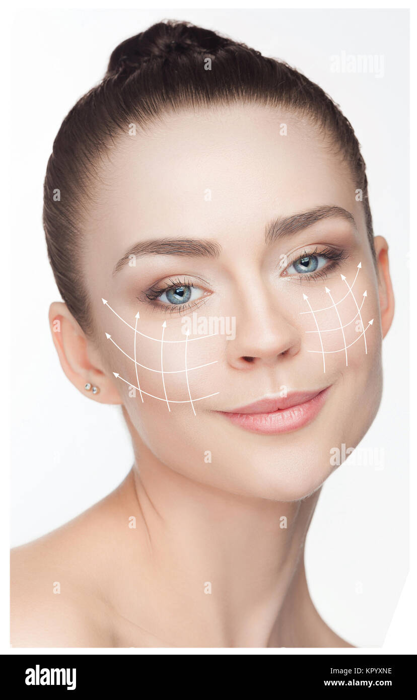 Beautiful young woman. Plastic surgery concept Stock Photo - Alamy