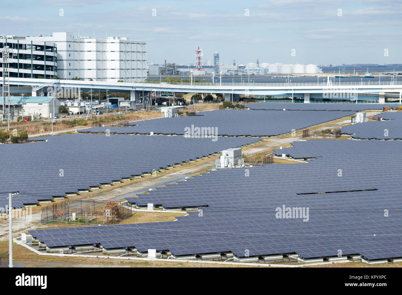 Solar panel plant Stock Photo - Alamy
