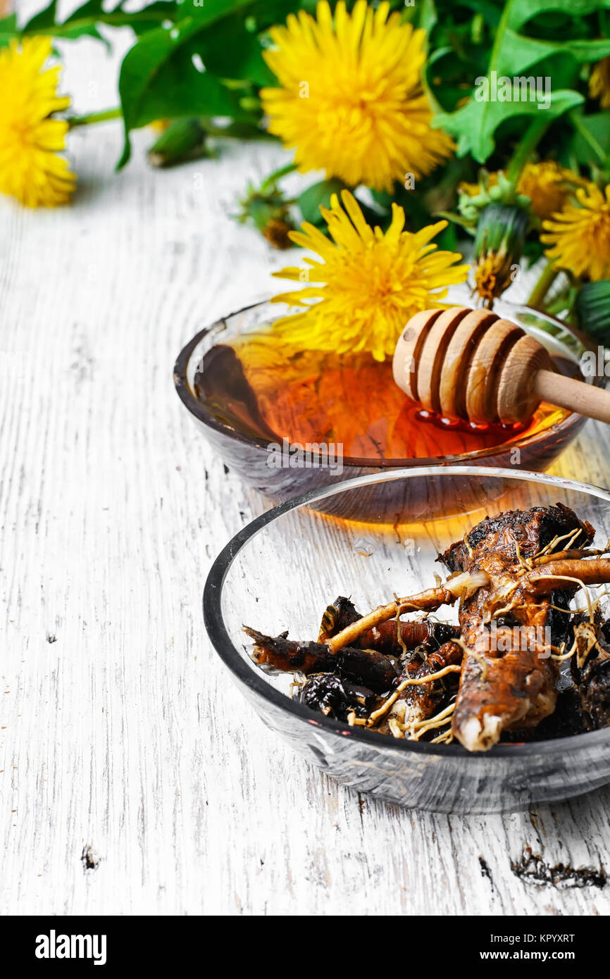bowl of healing infusion of the flower and the root and spring of the ...