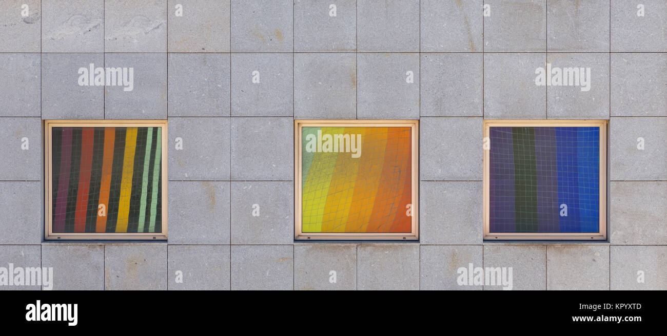 reflection colored tiles in window Stock Photo - Alamy