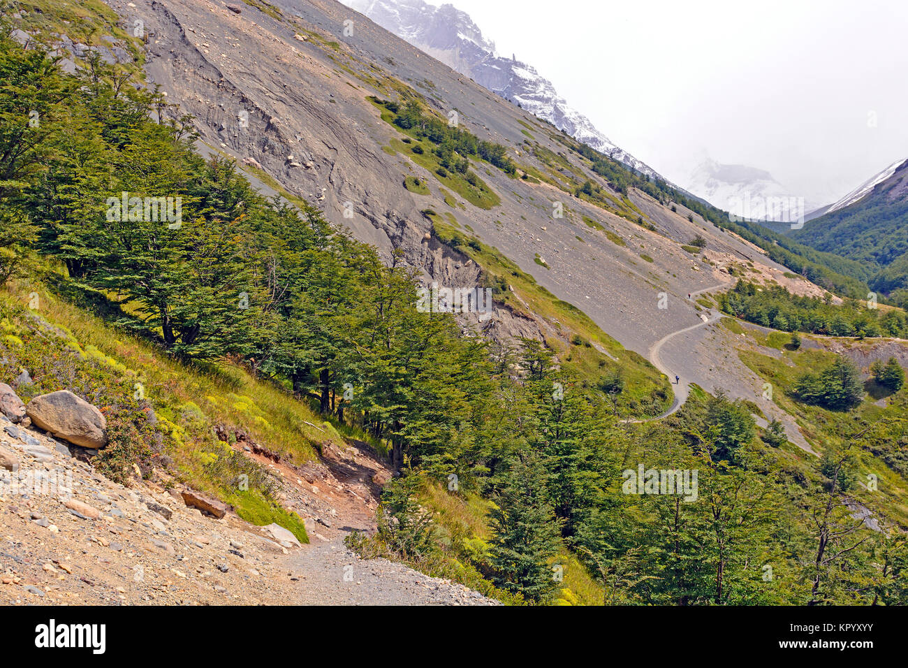 Trail into a Mountain Valley Stock Photo - Alamy