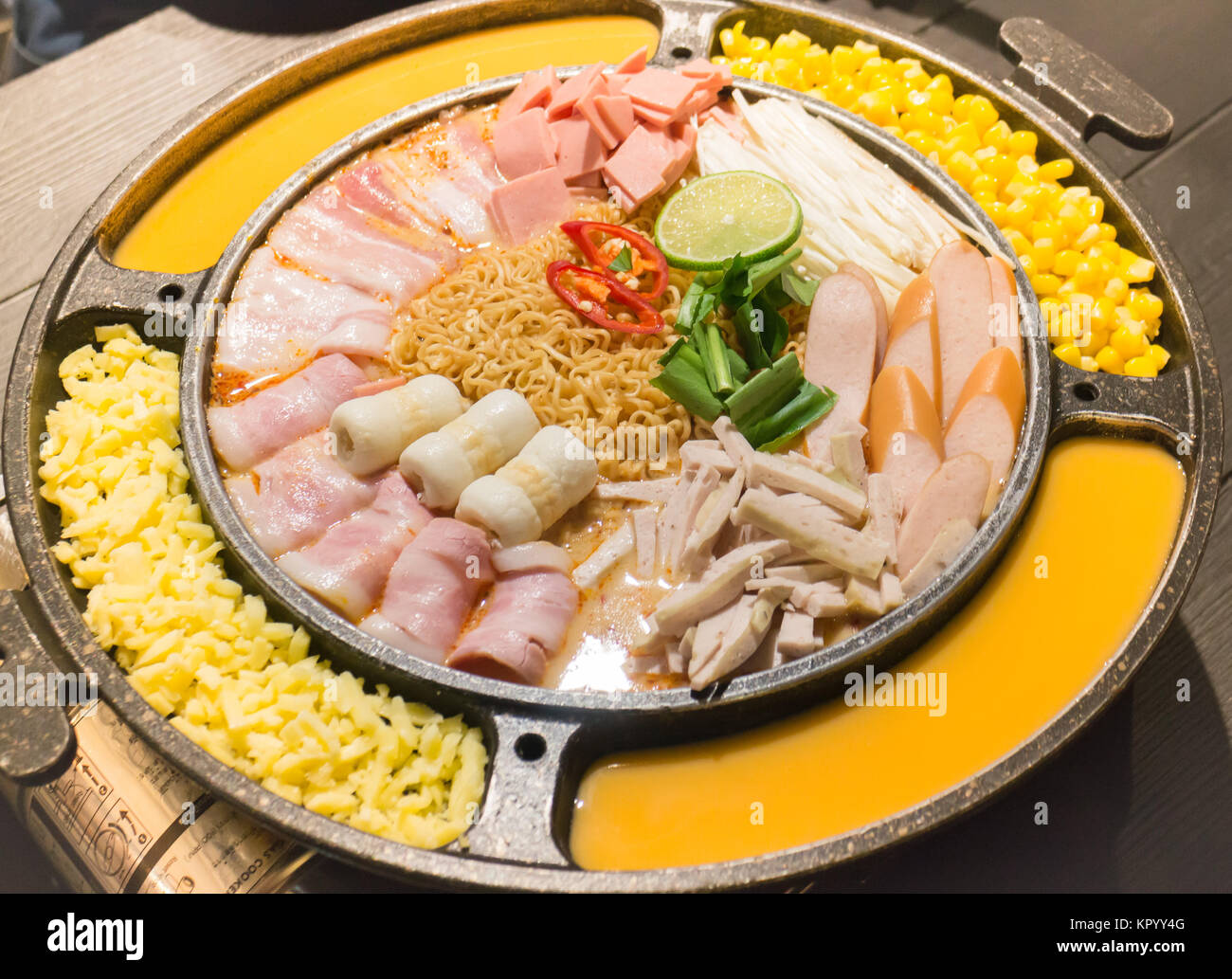 Hot serve of spicy noodle soup Stock Photo - Alamy