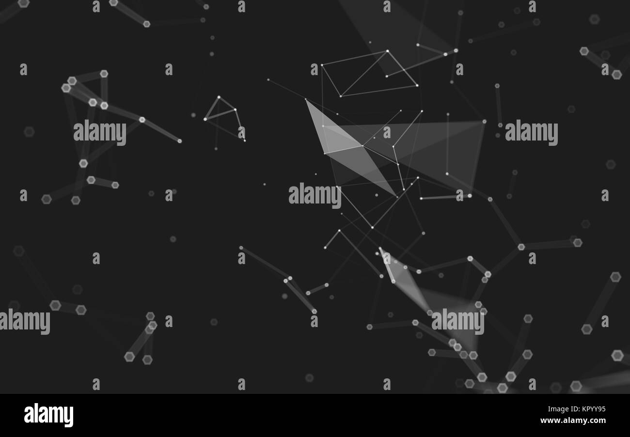Abstract polygonal space low poly dark background, 3d rendering Stock ...