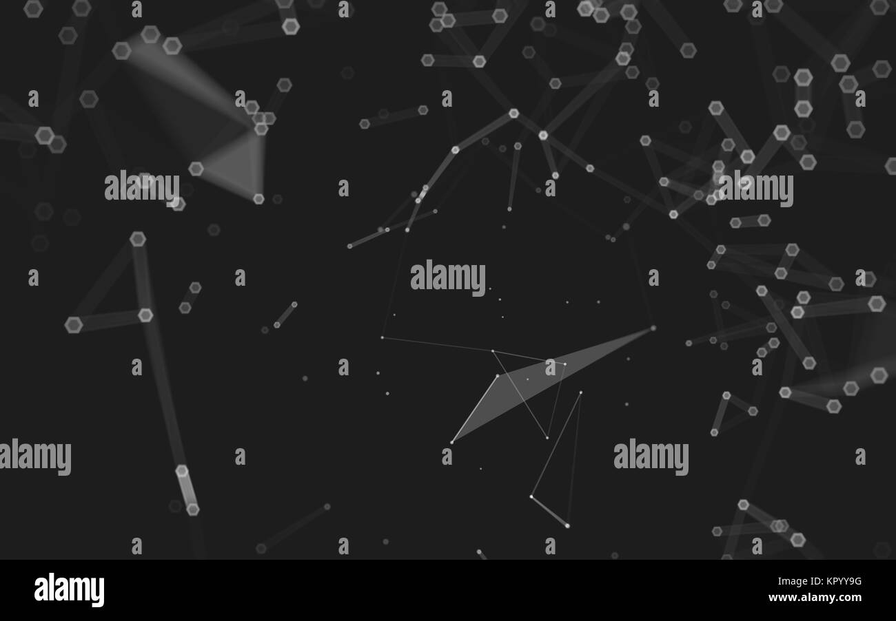 Abstract polygonal space low poly dark background, 3d rendering Stock ...