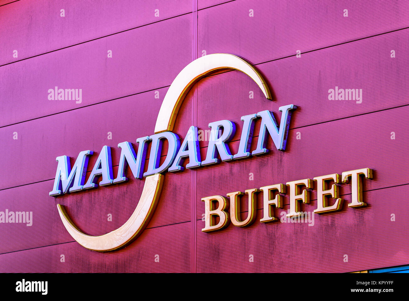 Northampton, UK - Oct 25, 2017: View of a Mandarin Buffet Logo in ...