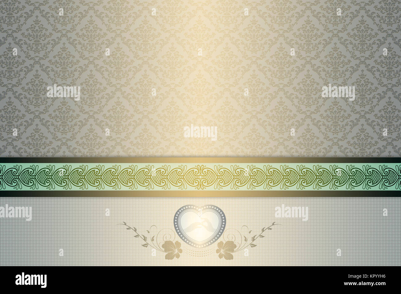 Elegant background with decorative patterns and heart for the design ...