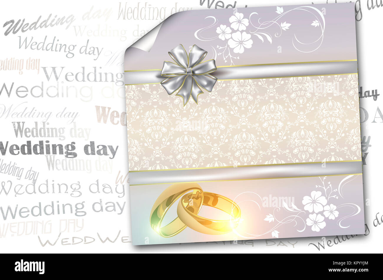 Wedding background with wedding greeting card Stock Photo - Alamy