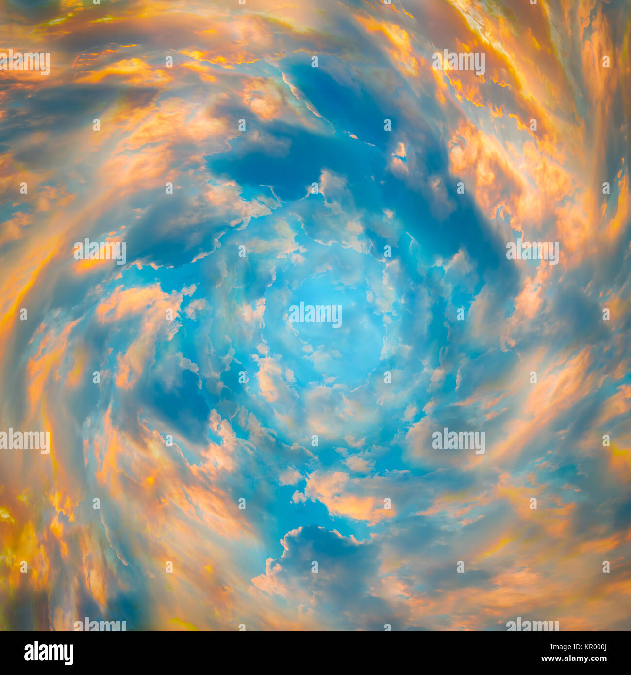 Tunnel from clouds. Bright colorful fairy tale background. Abstract ...