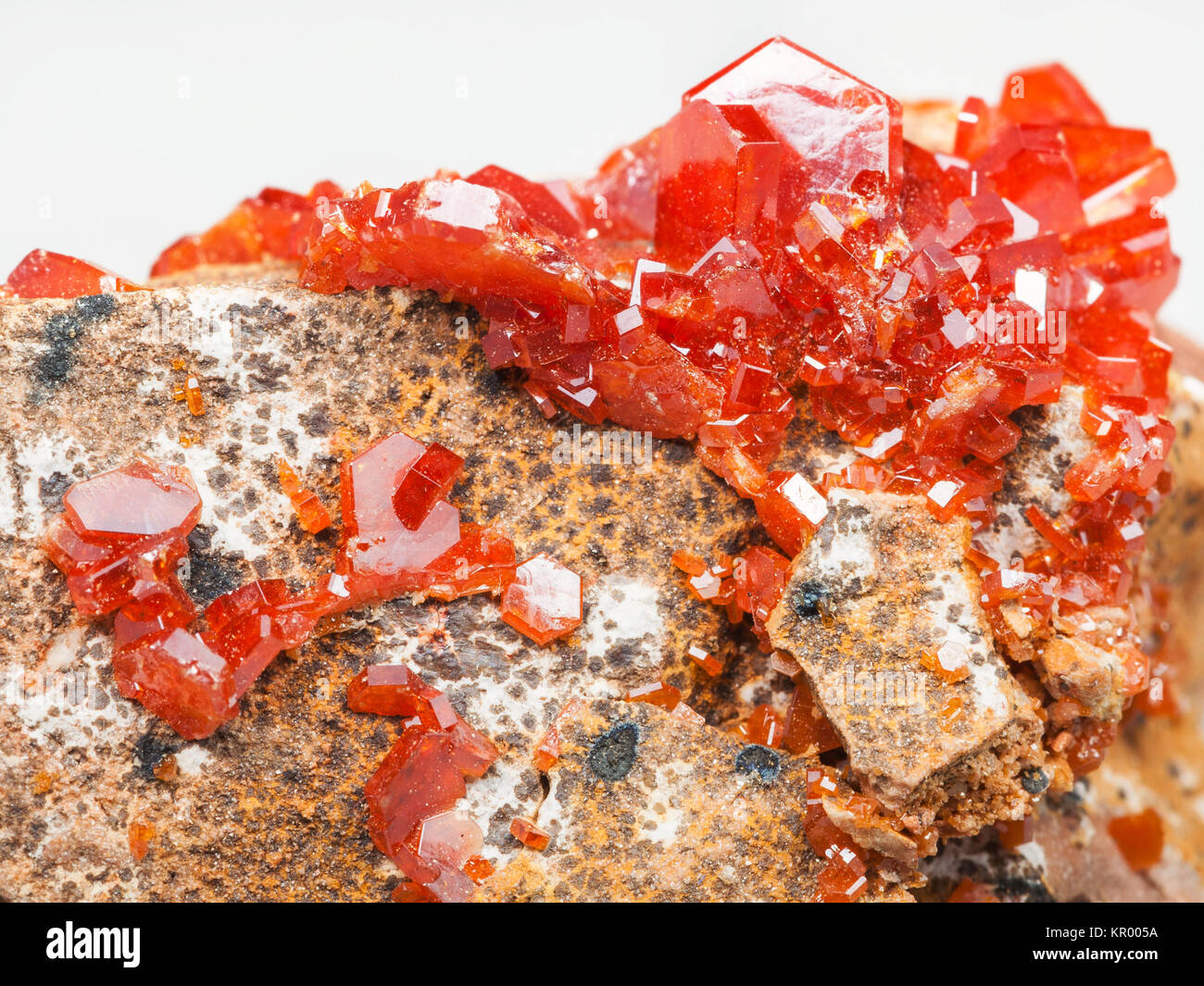 vanadinite crystals on rock close up Stock Photo - Alamy
