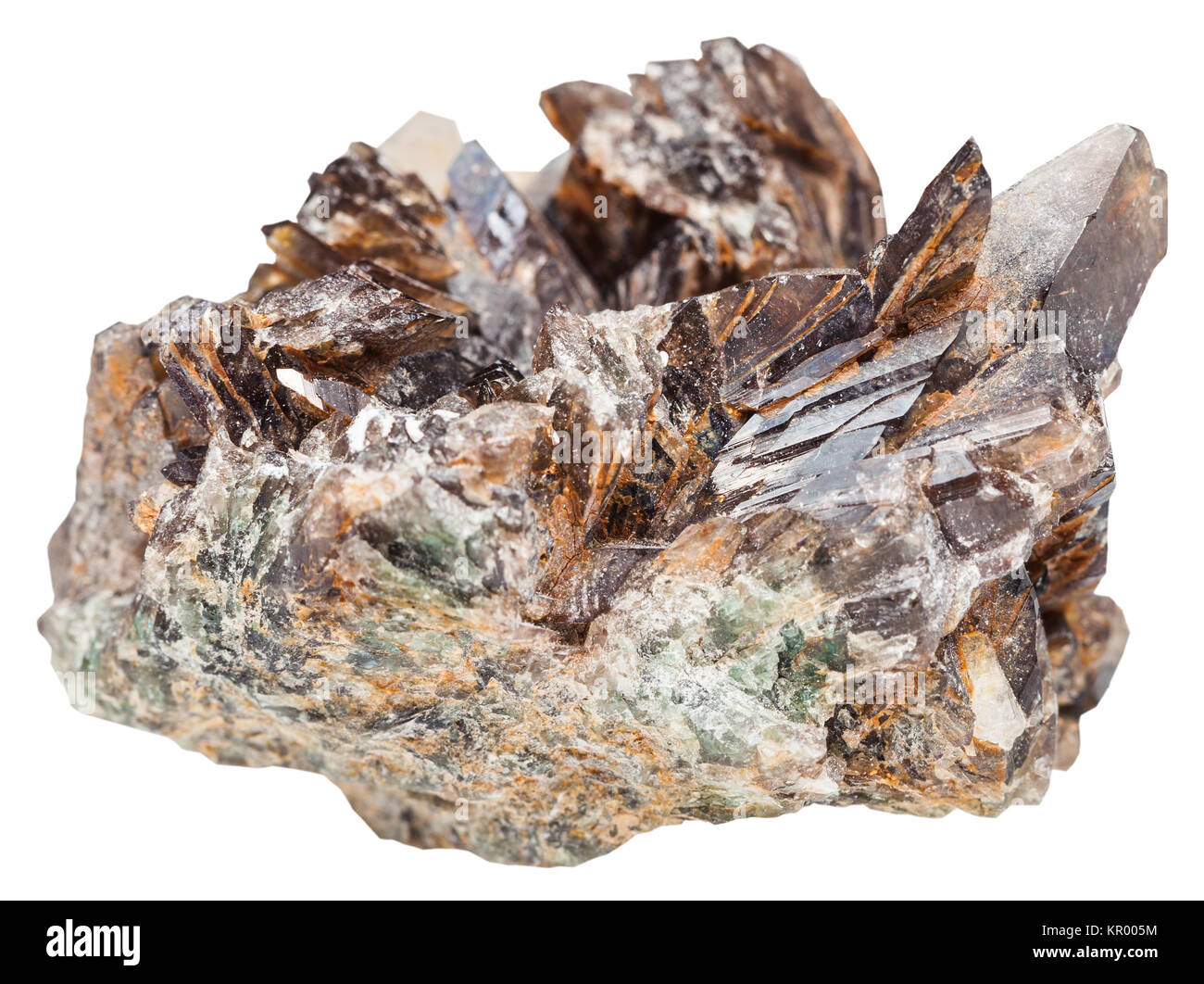 axinite crystals isolated on white Stock Photo - Alamy