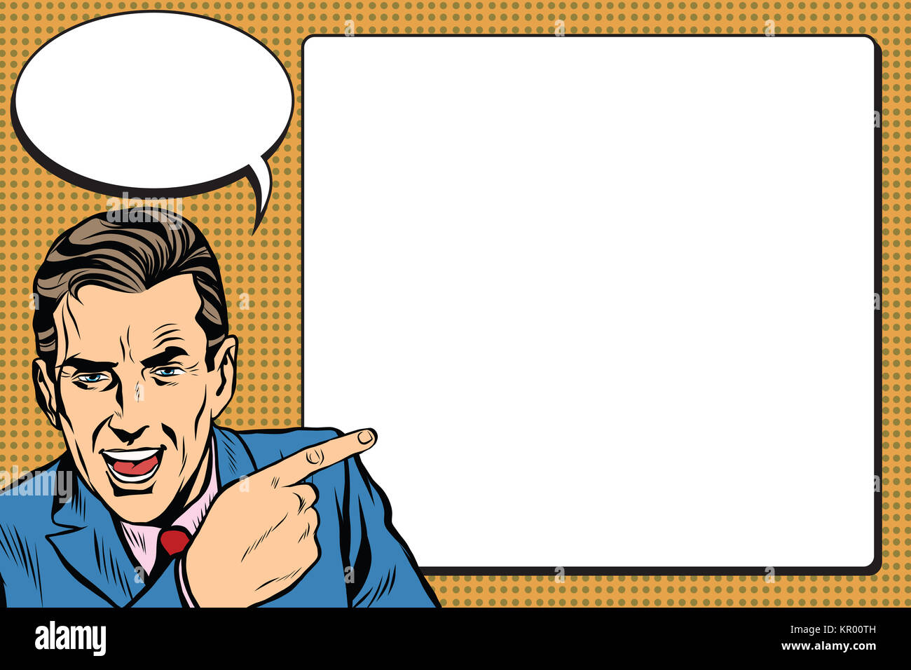 Retro man with a poster pop art Stock Photo - Alamy