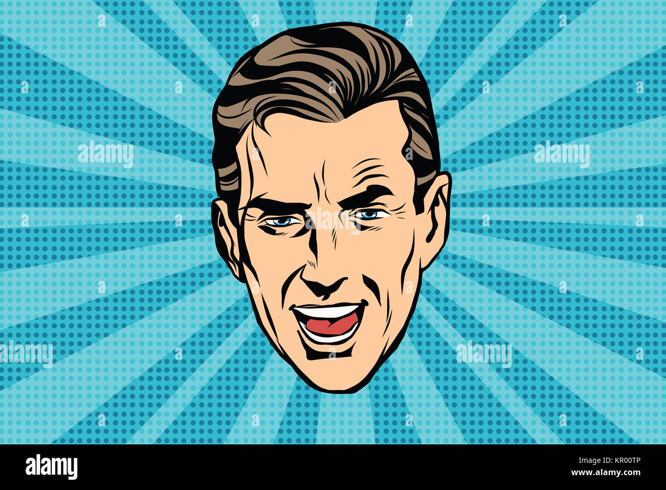 retro head man pop art poster Stock Photo - Alamy