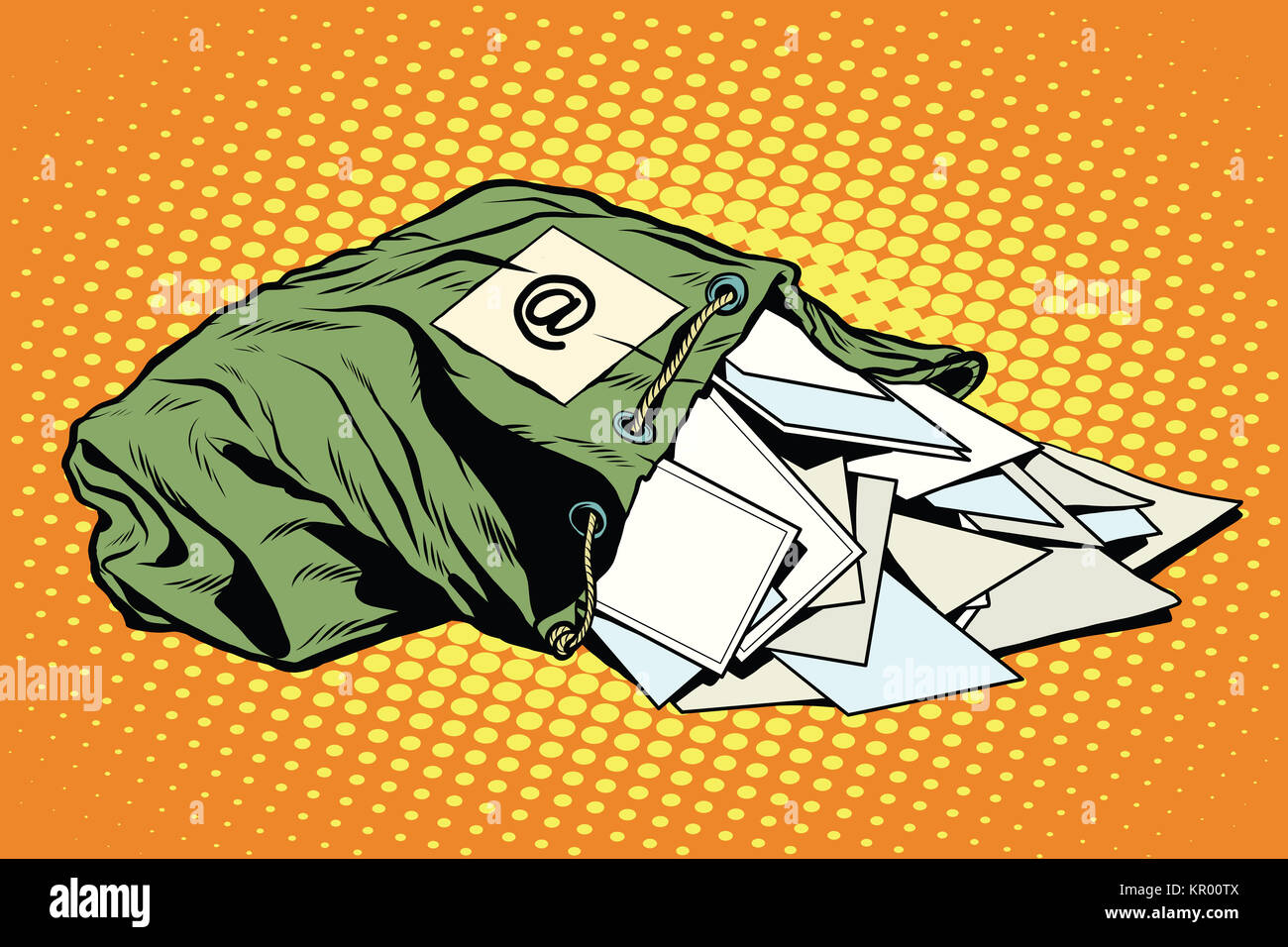 retro bag of the postman with letters Stock Photo - Alamy
