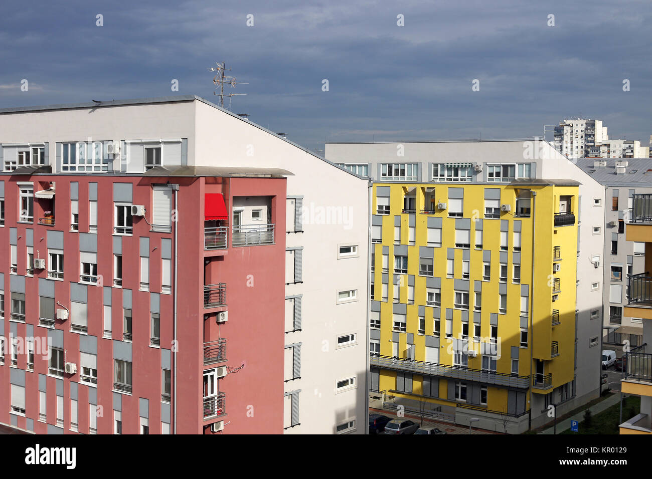 colorful new buildings Belgrade Serbia Stock Photo - Alamy