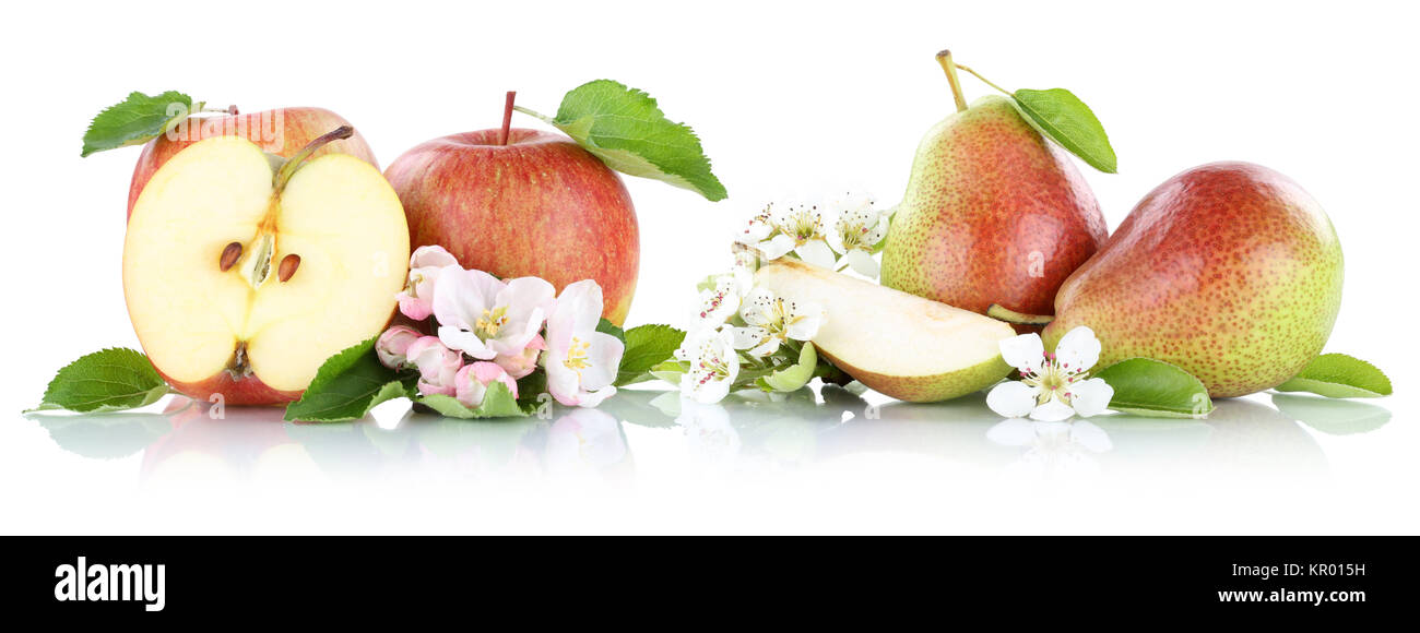 apple and pear apples pears fruit fruit cut isolated exempted Stock ...
