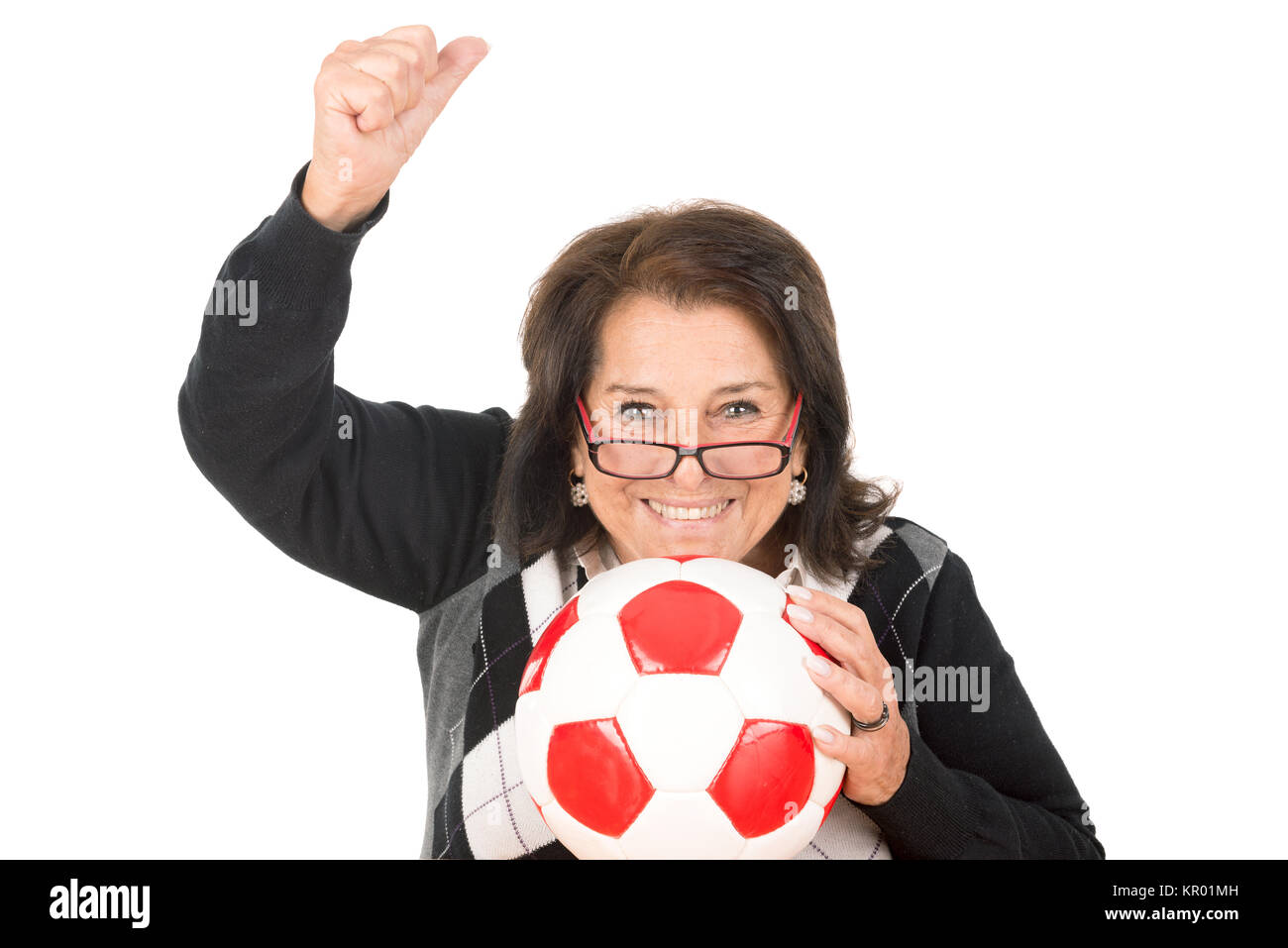 Older woman football fan hi-res stock photography and images - Alamy