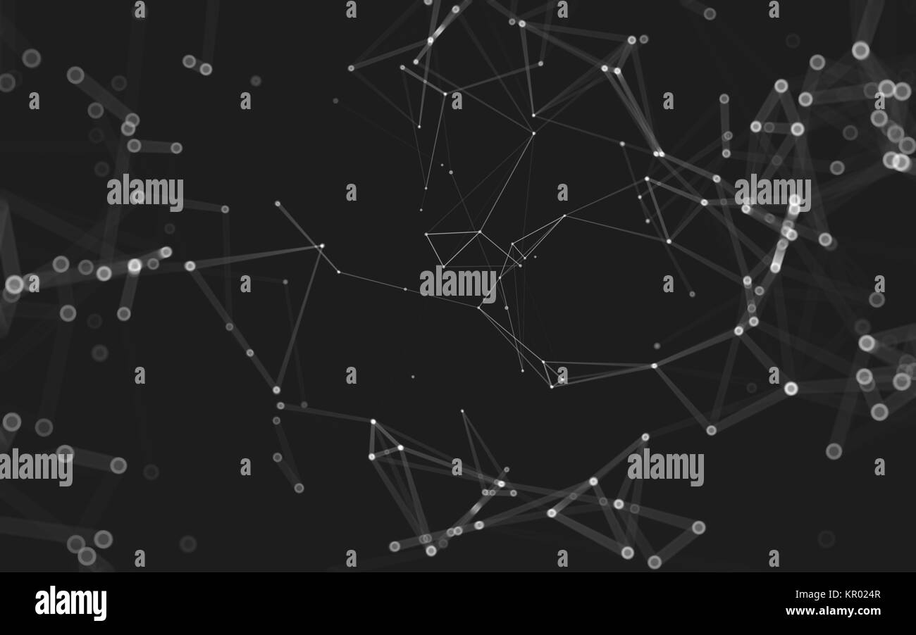 Abstract polygonal space low poly dark background, 3d rendering Stock ...