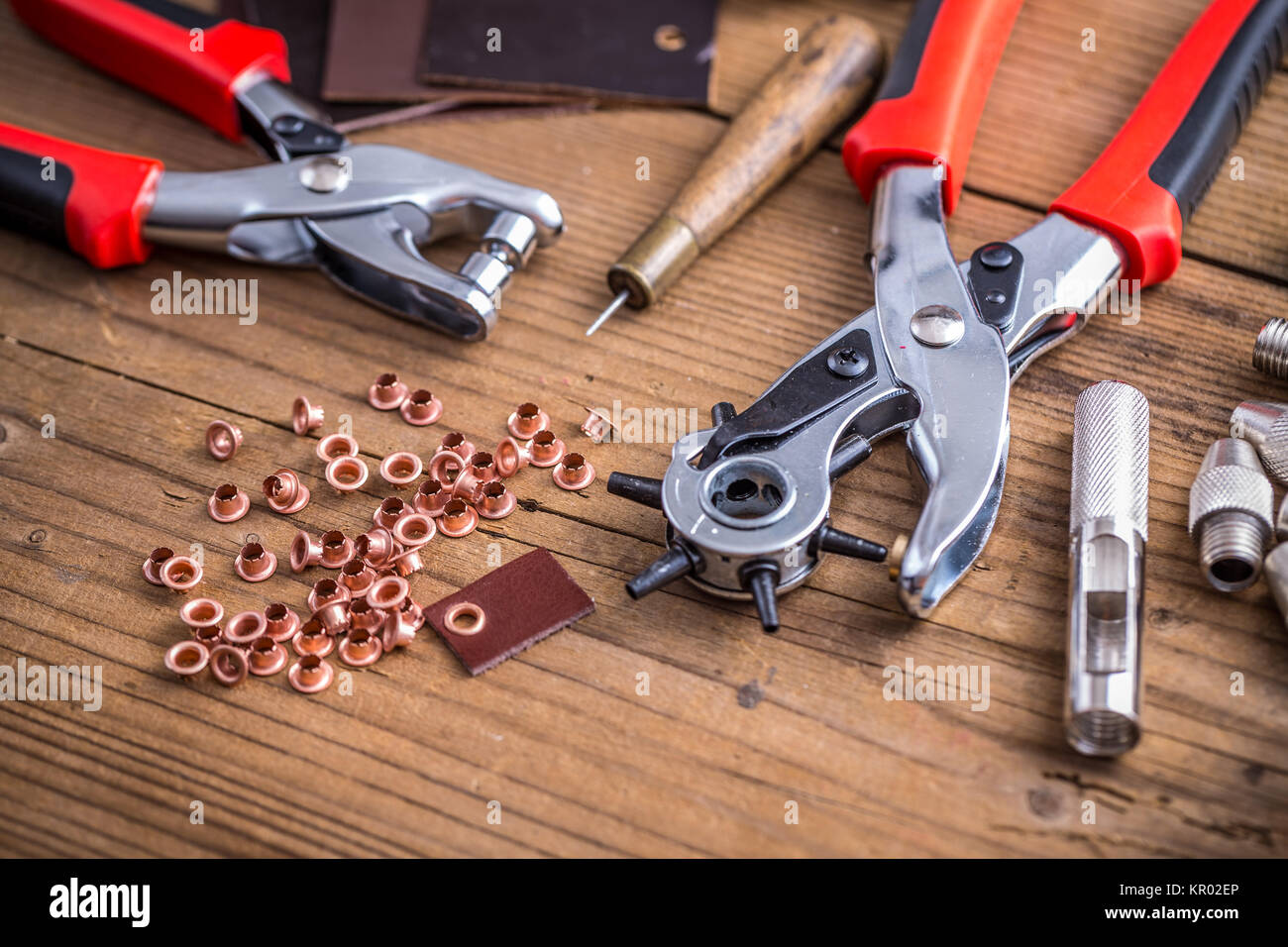 Leather punch tools Stock Photo - Alamy
