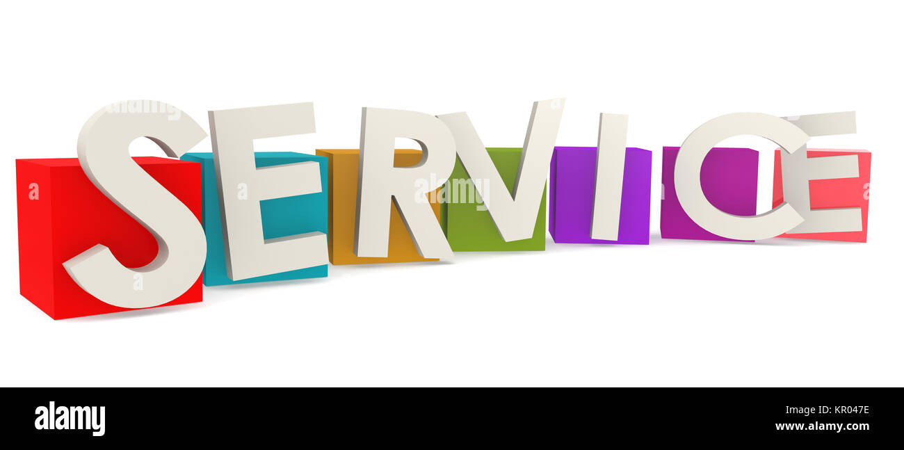 Colorful cubes with service word Stock Photo - Alamy
