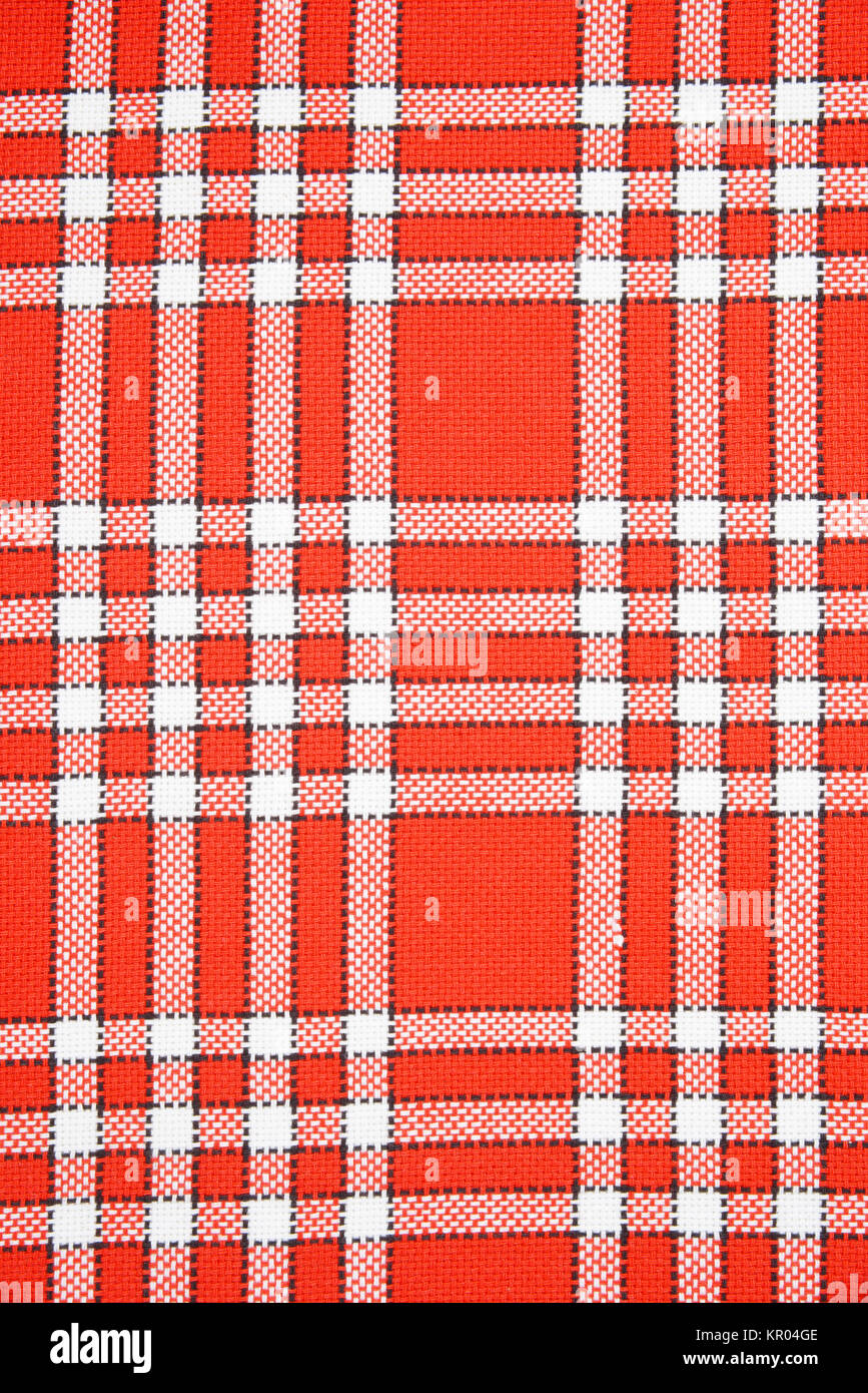 checked red and white fabric background Stock Photo - Alamy
