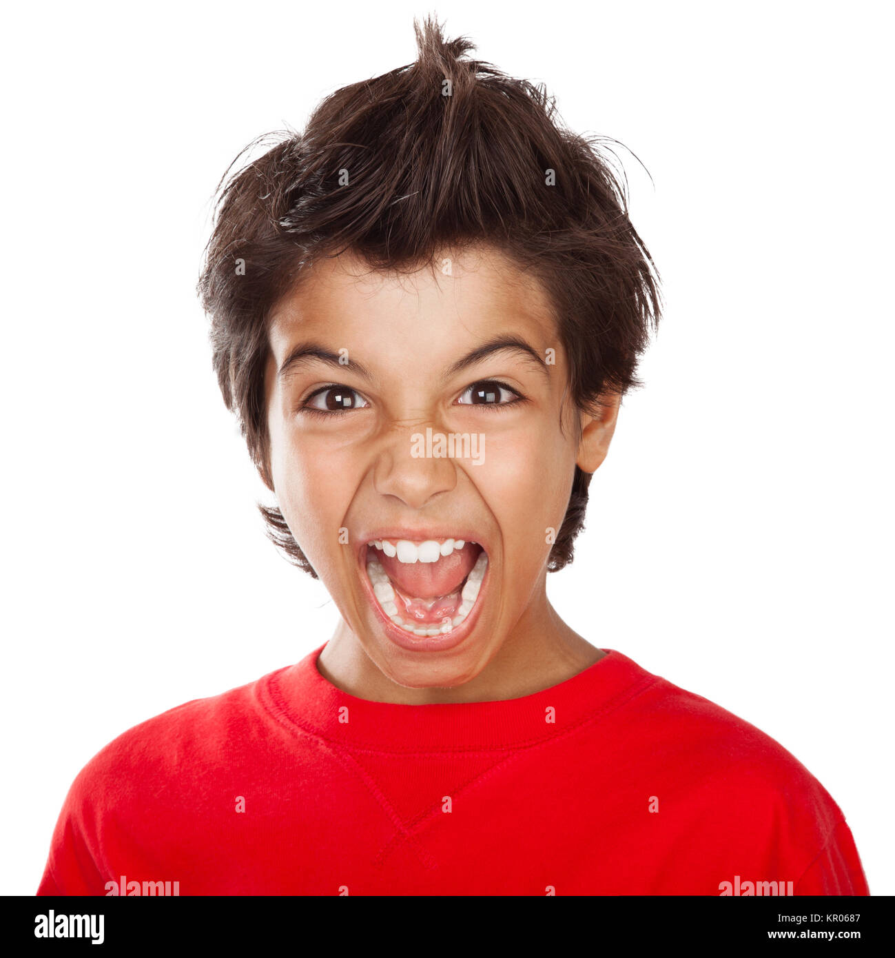 Screaming boy portrait Stock Photo - Alamy