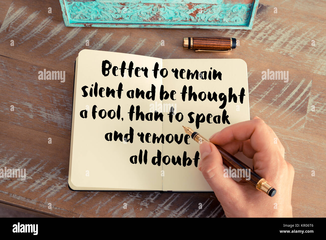 Handwritten quote as inspirational concept image Stock Photo - Alamy