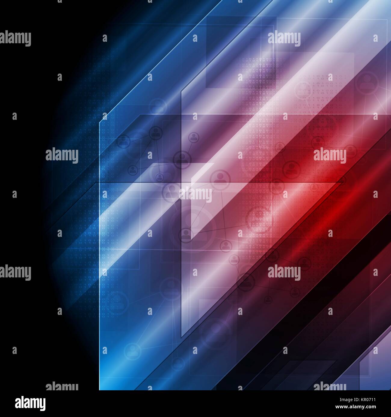Dark blue red tech background Stock Photo - Alamy