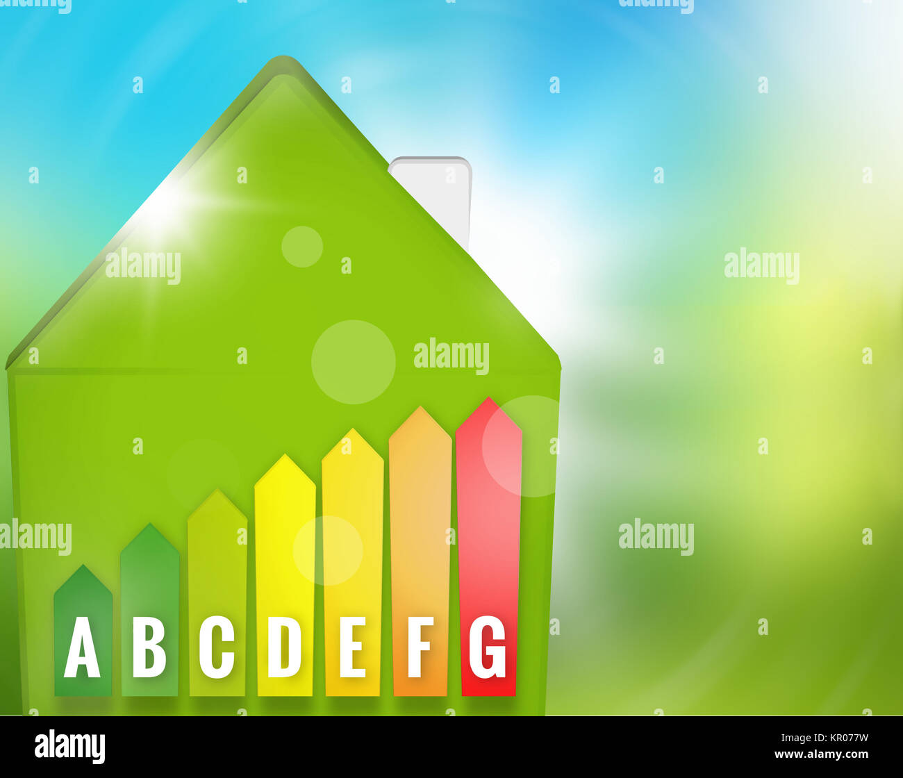 green energy-efficient house nature background Stock Photo - Alamy