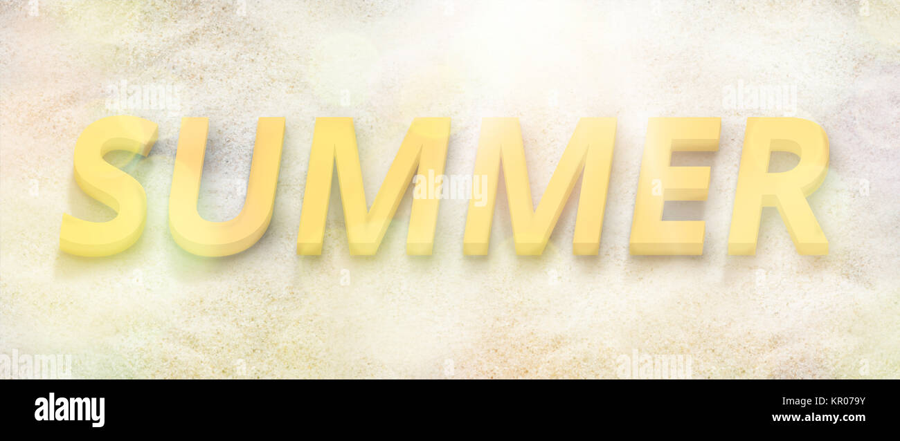 summer time background bold font 3d illustration beach photo Stock ...