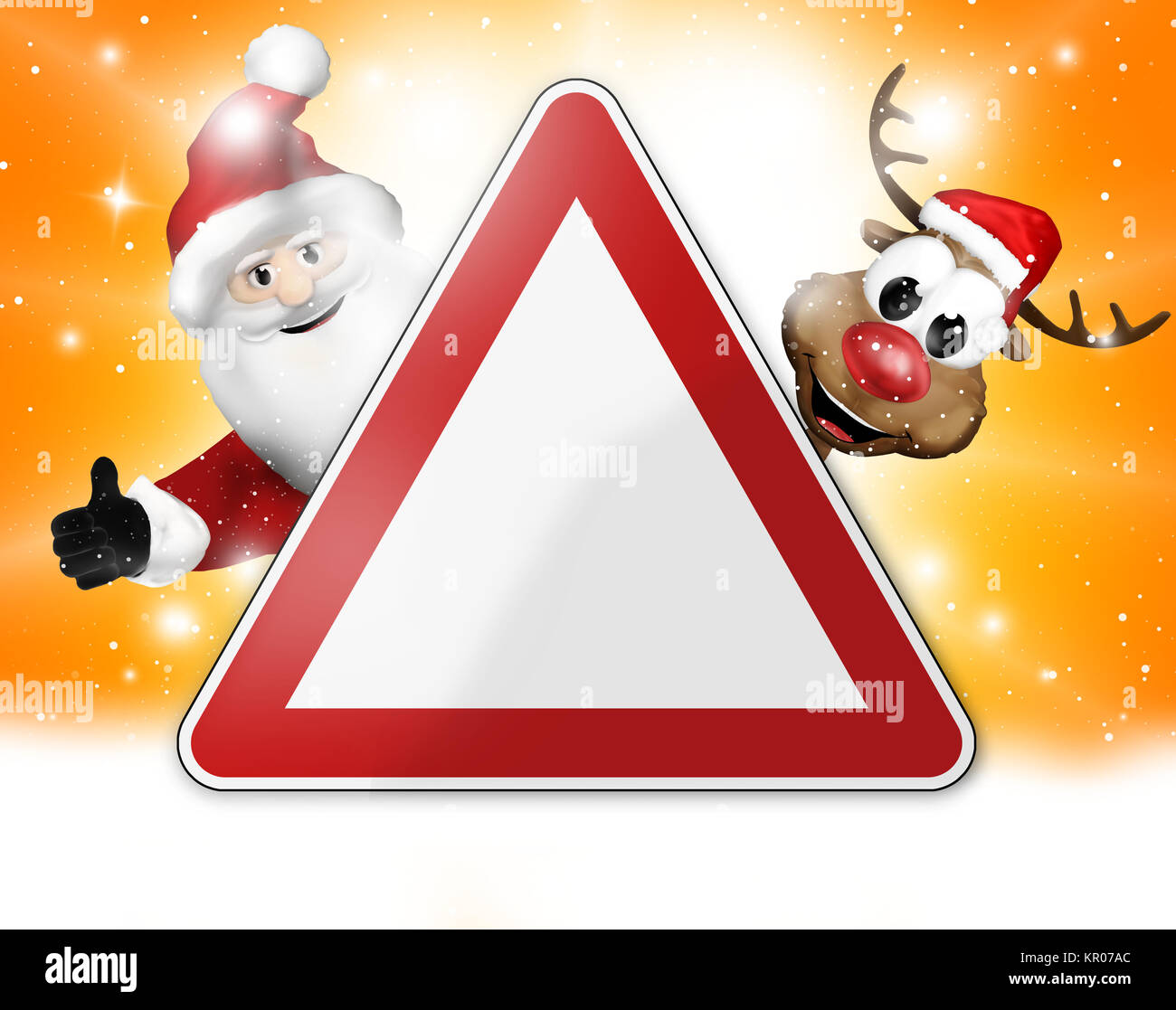german warning sign christmas 3d Stock Photo - Alamy