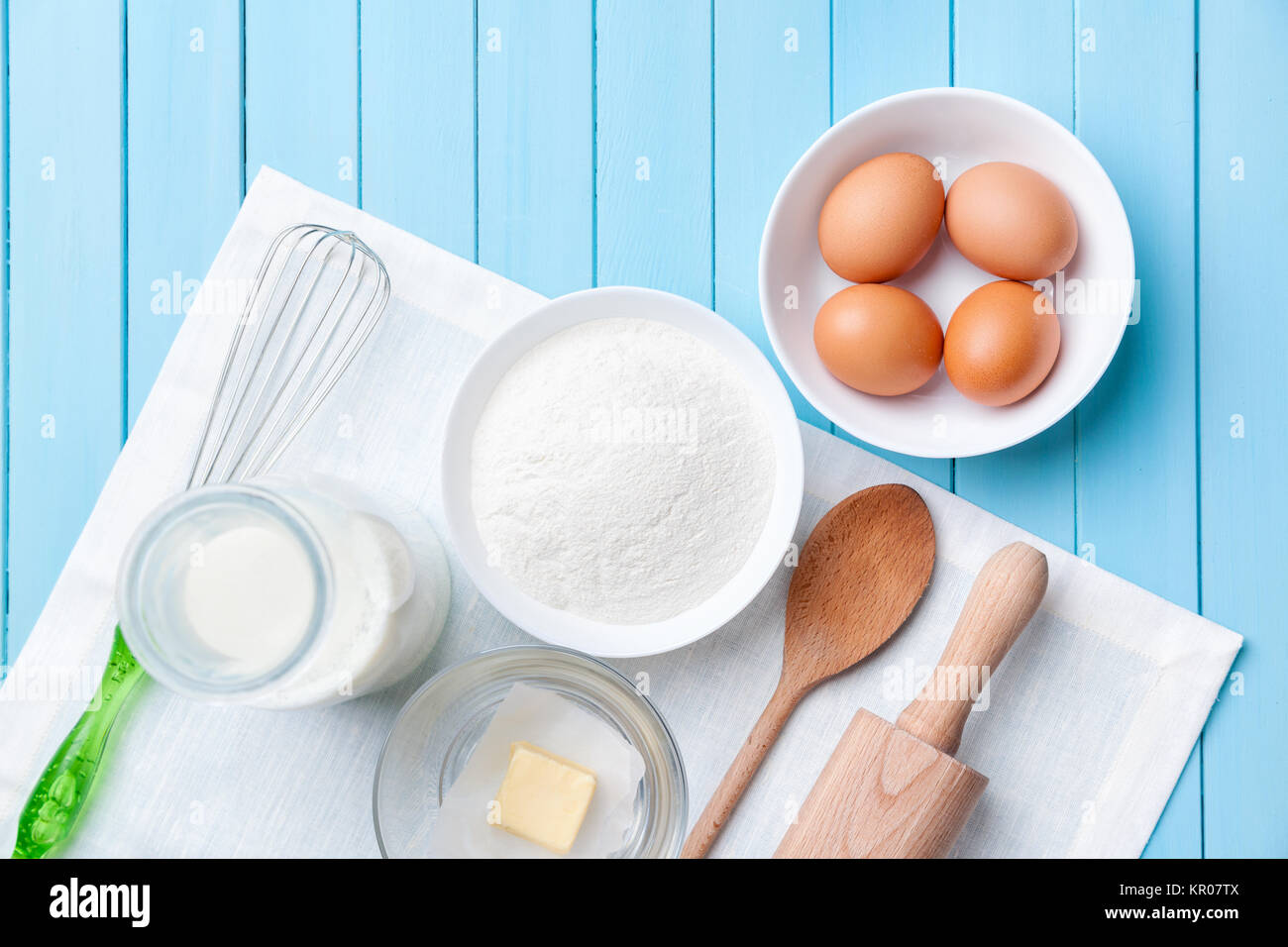 Baking and cooking concept, variety of ingredients and utensils Stock ...
