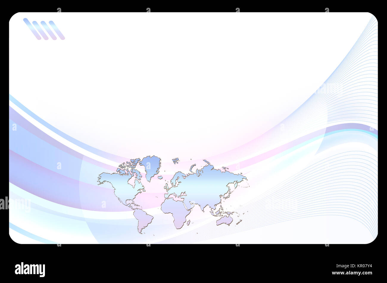 Abstract background with world map and waves for the design of business ...