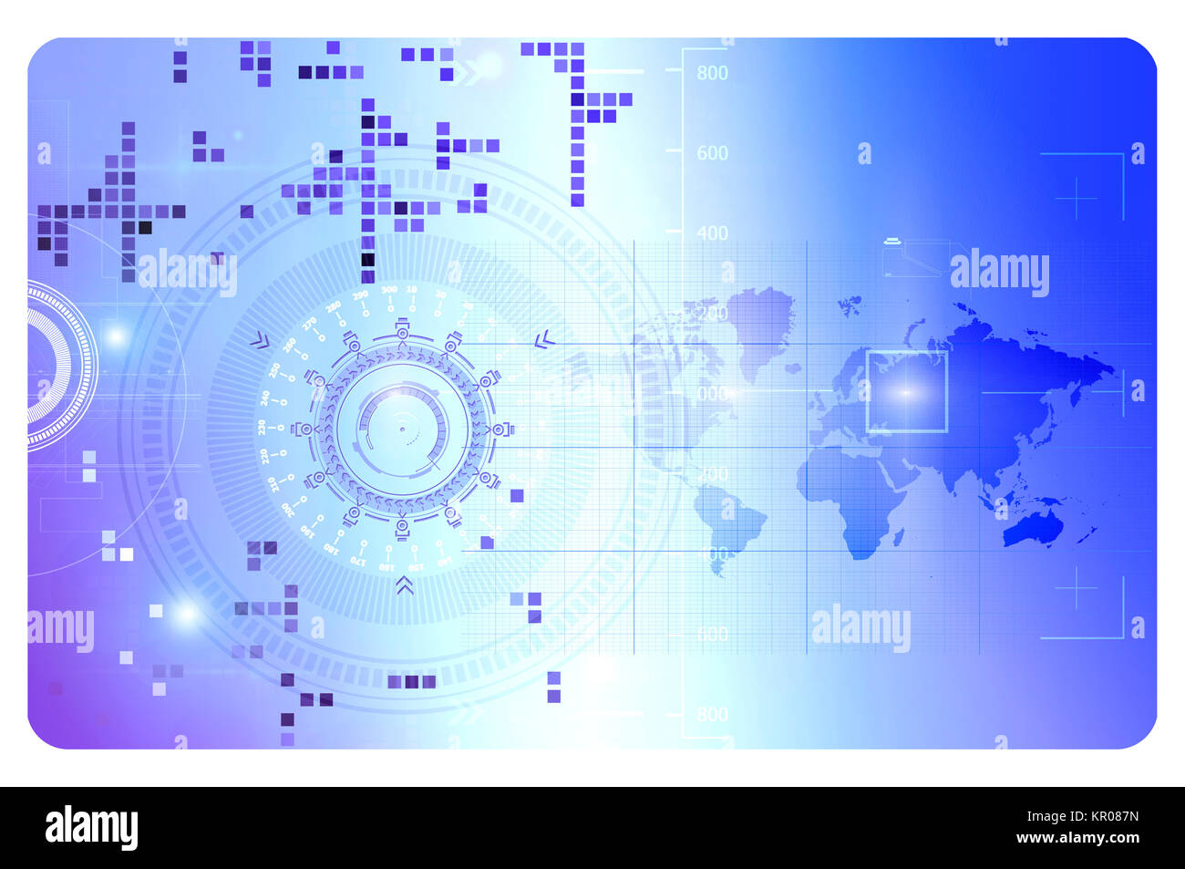 Futuristic background with abstract elements and world map for the ...
