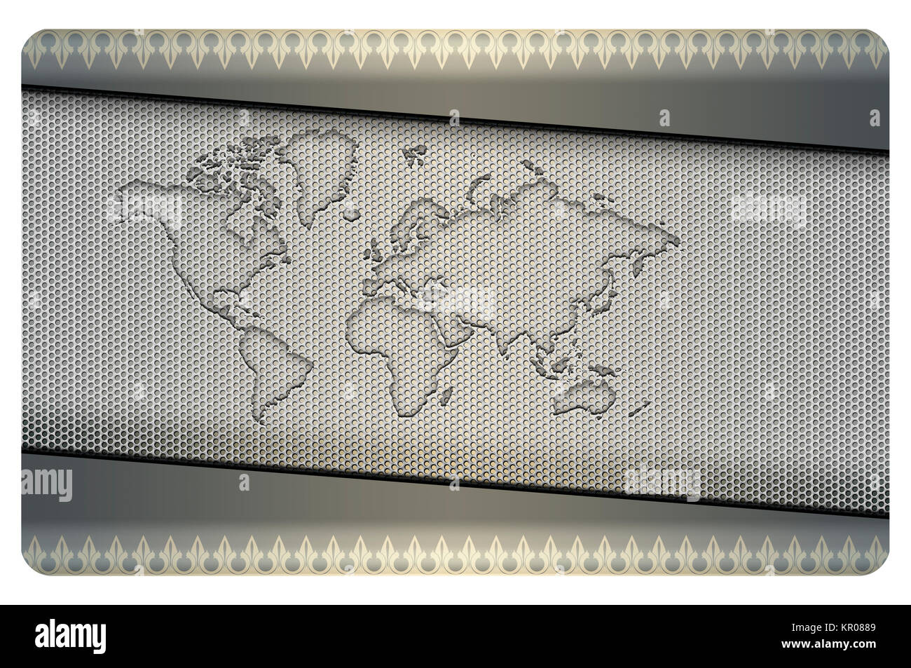 Metal background with metal mesh and decorative border for the design ...