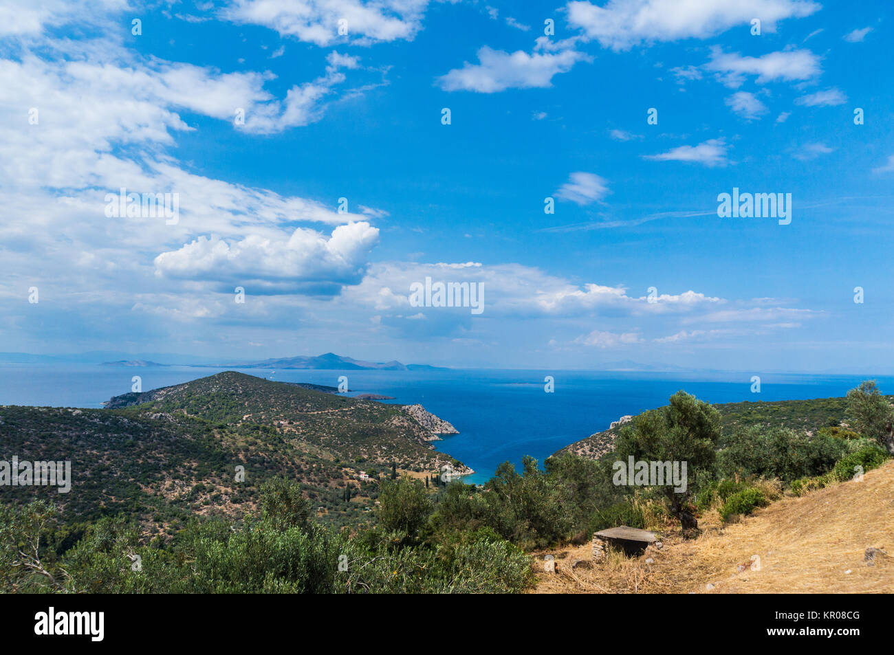 Sea view of the aegean sea in Greece Stock Photo - Alamy