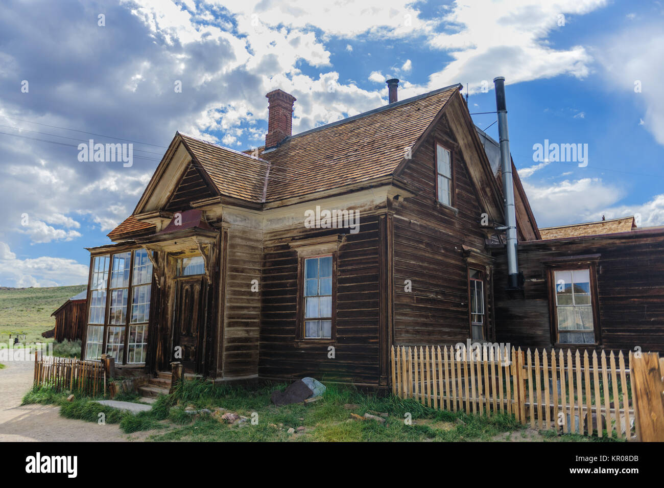Ruined Buildings in the Californian Ghost Town of Bodie. Bodie is one ...