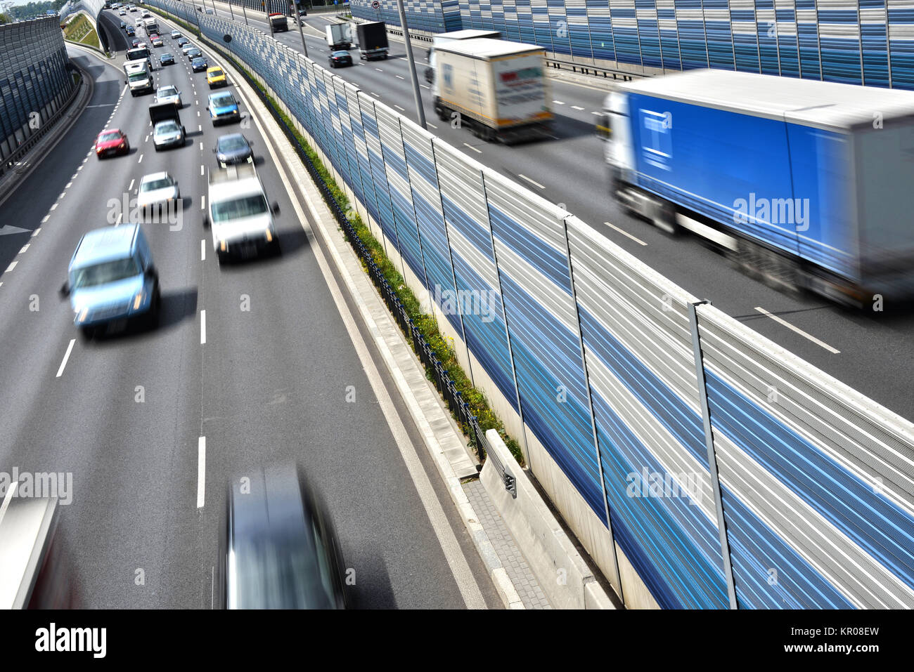 Six lane controlled-access highway in Poland Stock Photo - Alamy