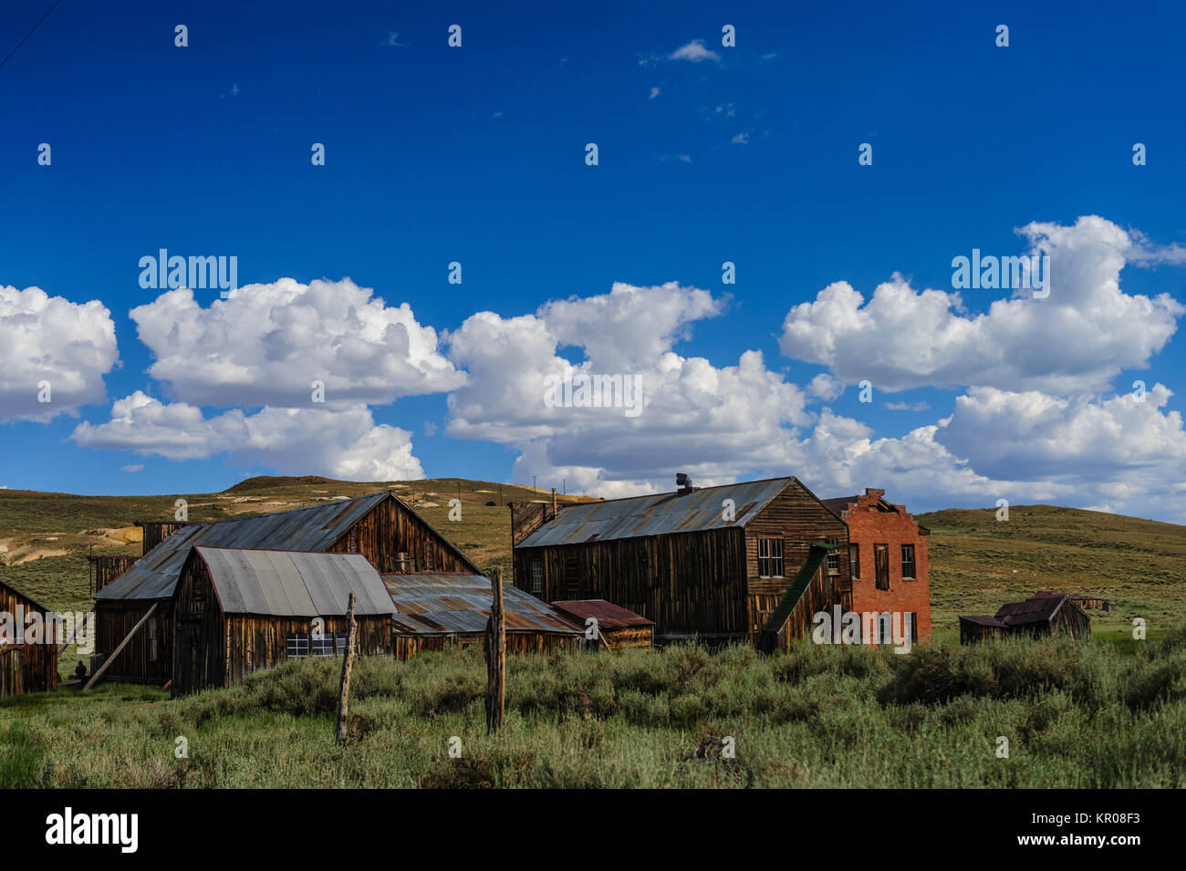 Ruined Buildings in the Californian Ghost Town of Bodie. Bodie is one ...